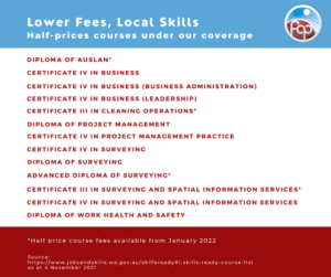 Lower fees, local skills reduced-fee course – FAPSTC