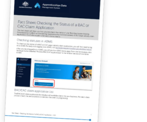 Checking the status of a BAC or CAC application factsheet – FAPSTC